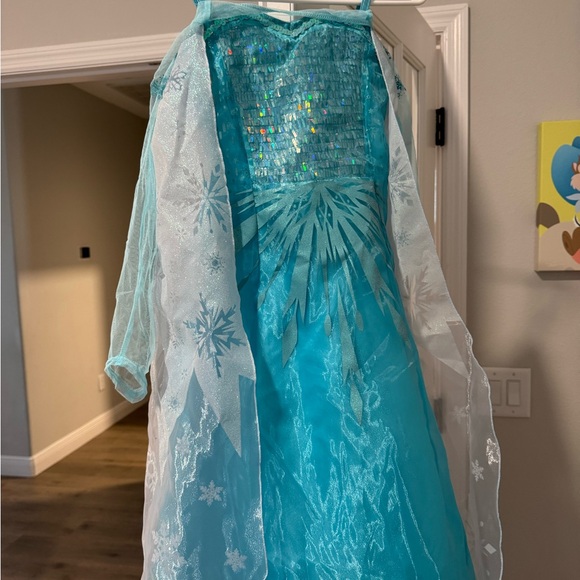Disney | Dresses | Disney Blue And White Frozen Elsa Dress With Sheer ...